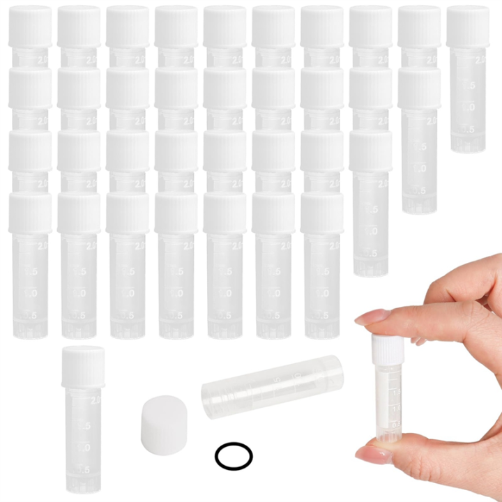 Plastic 2 Ml Vials 120pcs Lab Test Tube Frozen Plastic Graduated with ...