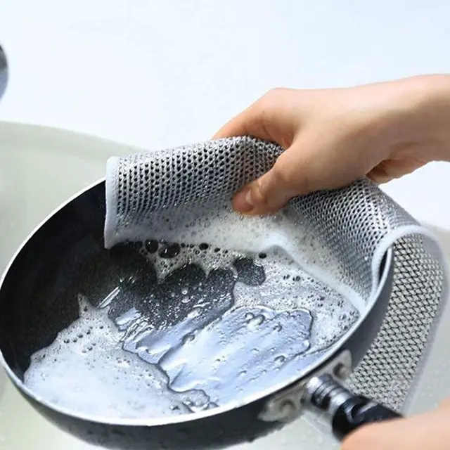 Magic Non-Scratch Multipurpose Metal Dish Cloth Single Layer Cloth ...
