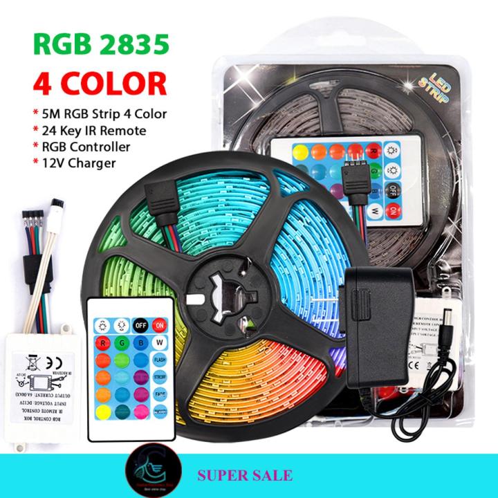 Smd 2835 Dc 12V Led Strip Light With Remote- 5 Meter Rgb Colour Fairy ...