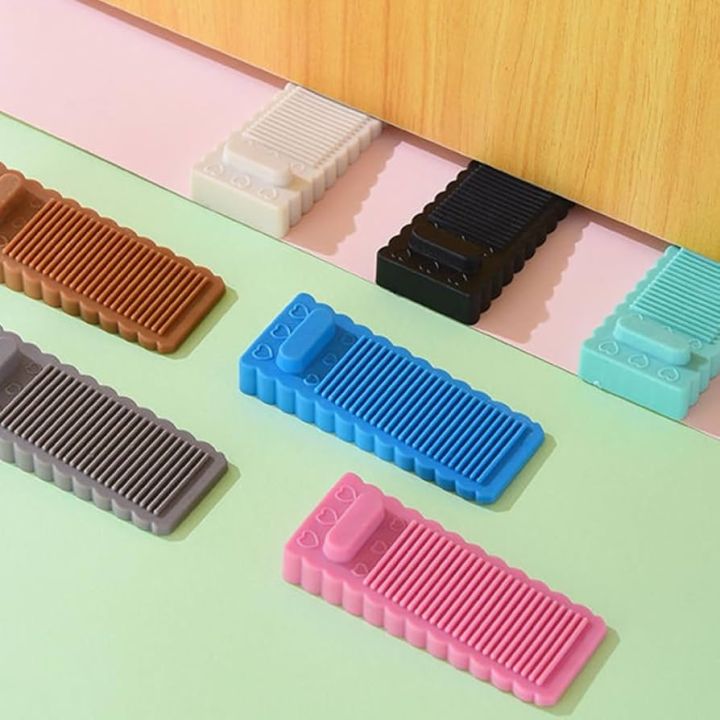 Silicone Door Stopper Reusable Shock Absorbent Block Wedge Doorstops ...