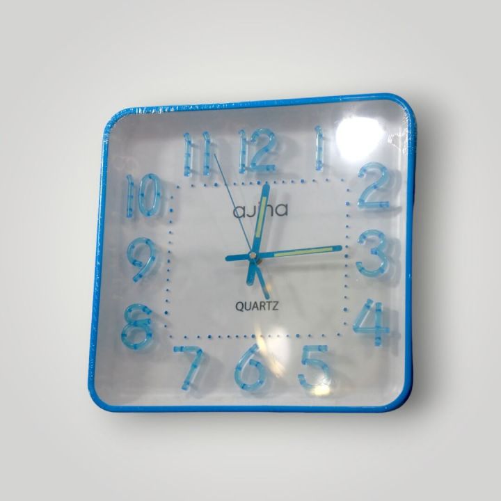 Ajina Maple Digit Square Wall Clock Blue | Daraz.com.bd