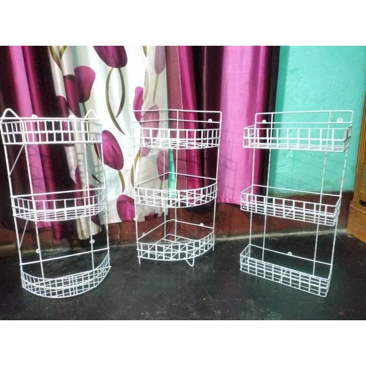 3 Layer Wall Hanging Rack Corner square & Oval khup design Storage ...