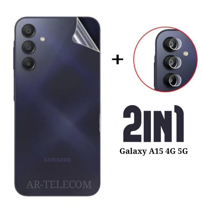 2in1 COMBO for Samsung Galaxy A15 4G 5G Back Protector Film and Camera ...