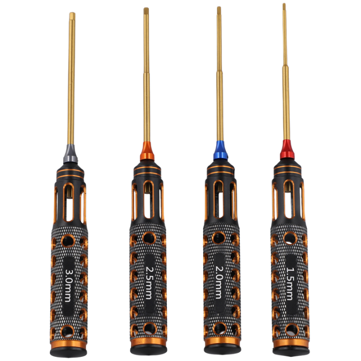 4pcs/Set Titanium Plating 1.5mm/2mm/2.5mm/3mm Hexagon Screwdriver Screw ...