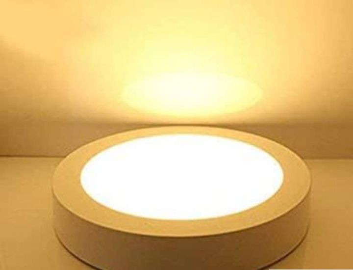 For LED Surface light 12 Watt Round Shape Metal Body Yellow Colour (2 ...