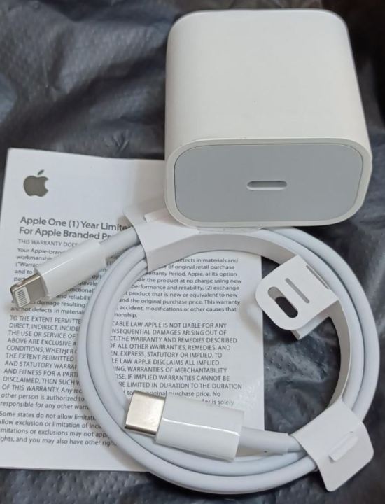 Apple Iphone 20W Usb-C Power Adapter With Usb-C To Lightning Cable ...