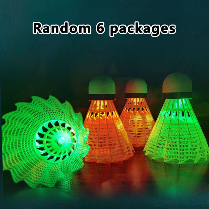 6Pcs/Set LED Light-up Badminton Balls Colorful LED Foamed Plastic Sport ...