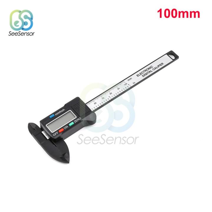Digital Vernier Calipers Measure 100mm 150mm 6inch LCD Electronic Carbon Fiber Gauge Height ...