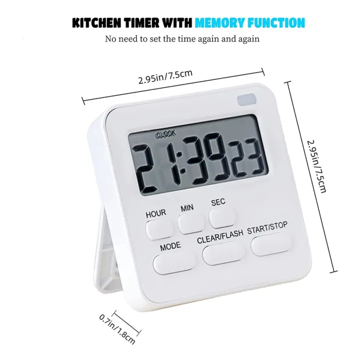 （New）Kitchen Timer,Egg Timer with Clock,Digital Timer topwatch with LCD Loud Alarm for Cooking ...