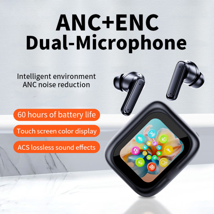 M6 TWS Wireless Bluetooth Earphone Headset Large Touch Screen In Ear ...