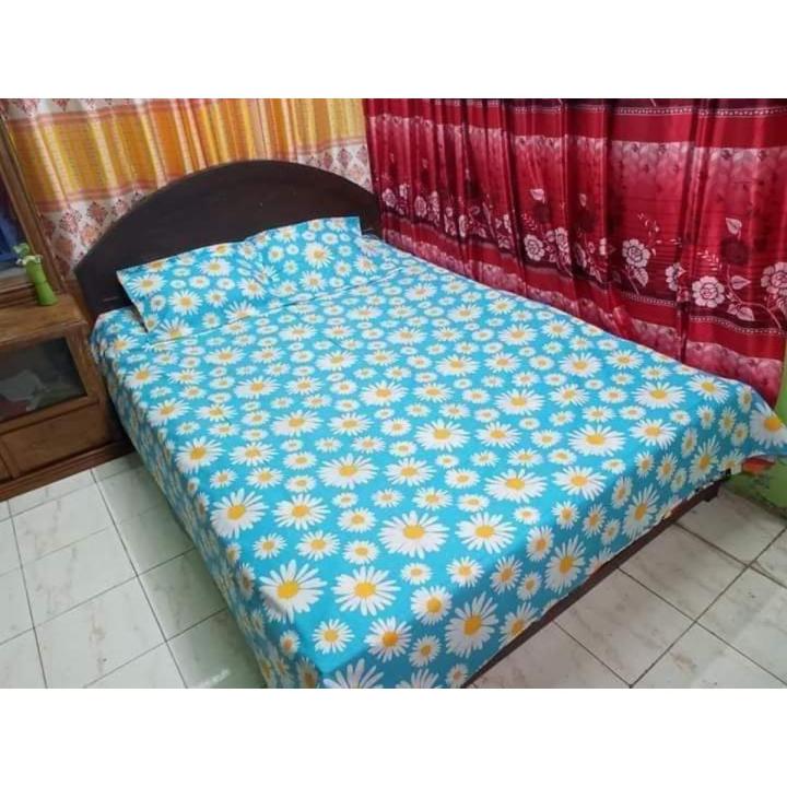 ডাবল কিং সাইজের বিছানার চাদর সুতির মিশ্রন ফ্যাব্রিক বিভিন্ন রঙের দুটি ...