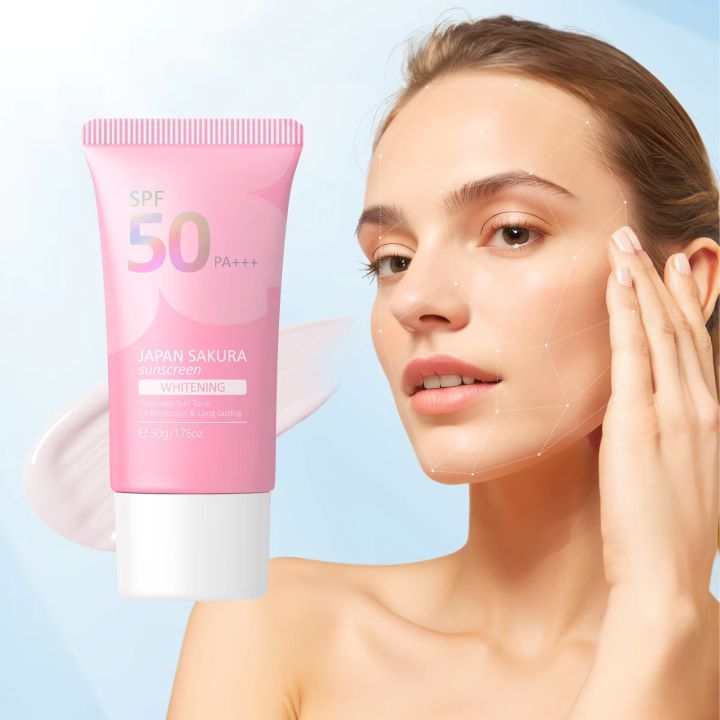 LAIKOU Japan Sakura sunscreen cream spf 50PA+++ waterproof sun block- 50g | Daraz.com.bd