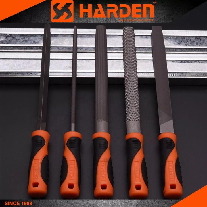 Harden 5Pcs file set 8" (200mm) with Rubber Grip ( Triangular, Square ...