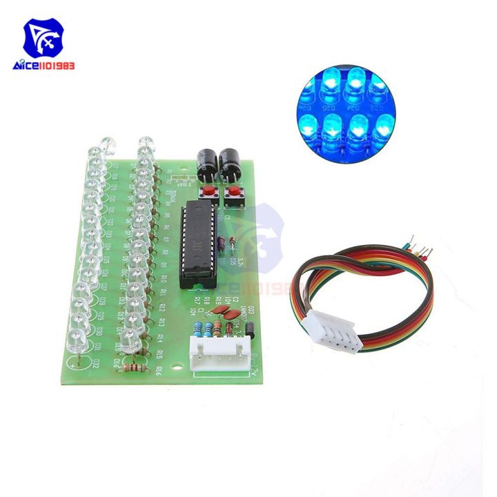 (NEW)Solderless 16 LED Dual Channel Audio Level Indicator Amplifier ...