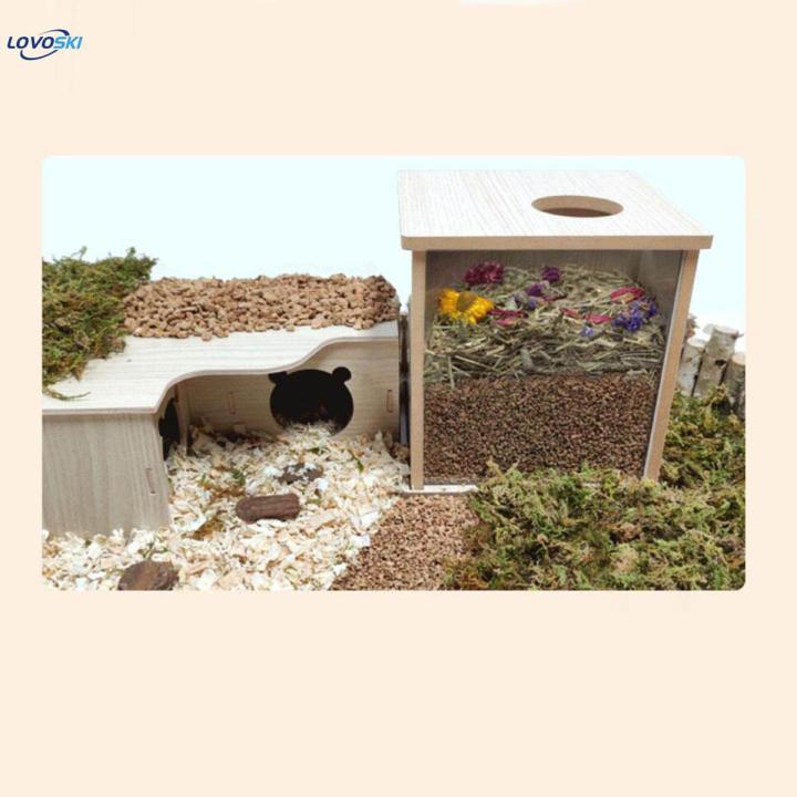 Hamster Digging Box Hamster Sand Bath Box Bed Visible Playing Hideout ...
