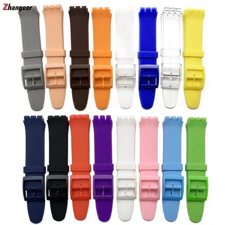 16mm 17mm 19mm 20mm Soft Silicone Watch Strap For Swatch Watch Straps ...