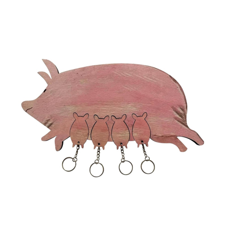 Piggy Key Ring Wall Sculpture Decorative Key Holder Hanging Board Key ...