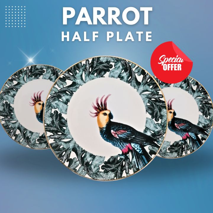 Ariane Ceramics 8.5” Parrot Half Plate DFO015 | Daraz.com.bd