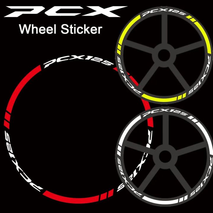 For HONDA PCX 125 PCX125 PCX-125 Reflective Motorcycle Wheel Sticker ...