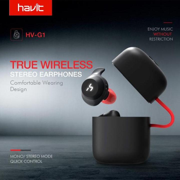 HAVIT G1 Series TWS True Wireless Earbuds With Wireless Charging Box ...