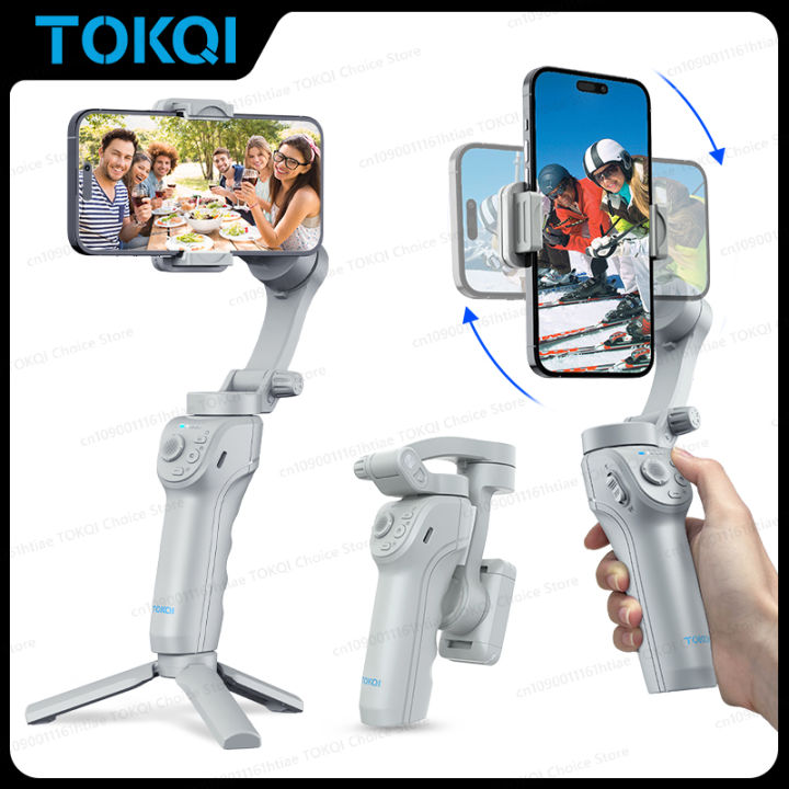 TOKQI M01 3-Axis Anti-Shake Handheld Gimbal Phone Stabilizer Foldable ...