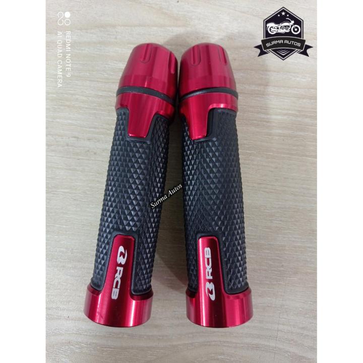 Universal Motorcycle RCB RUBBER HANDLE GRIP ( Red Color ) | Daraz.com.bd