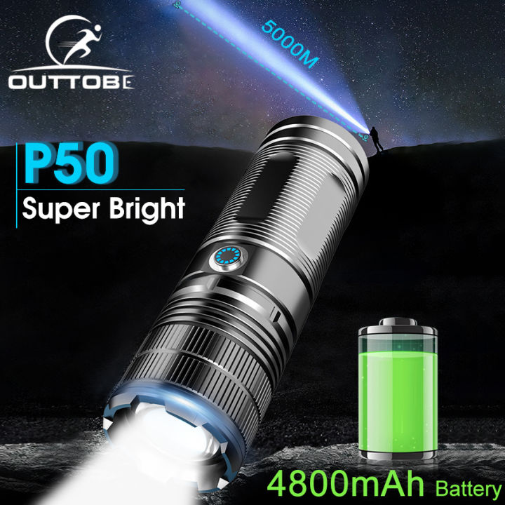 Outtobe Multifunctional Flashlight Mini Outdoor Flashlight P50 Laser ...