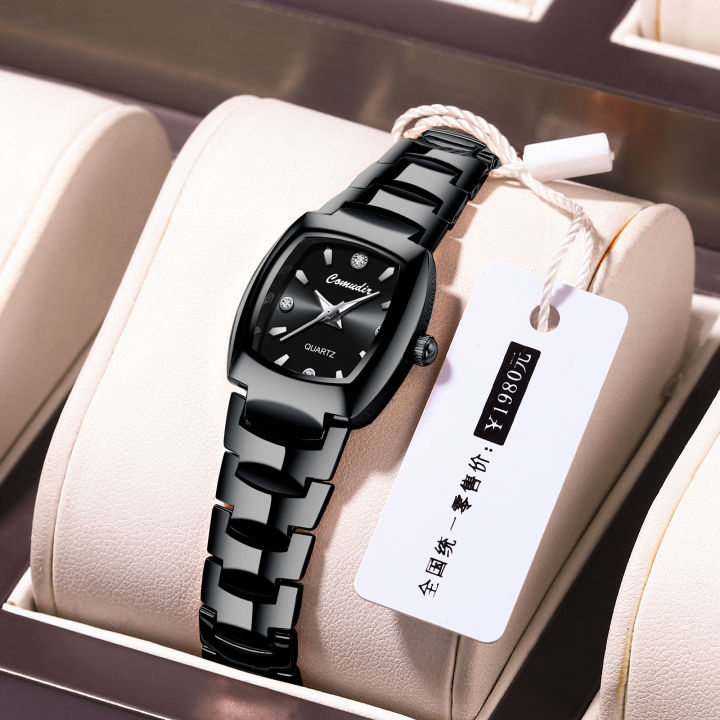 Tungsten Steel Watch Women's Waterproof and Minimalist Temperament ...