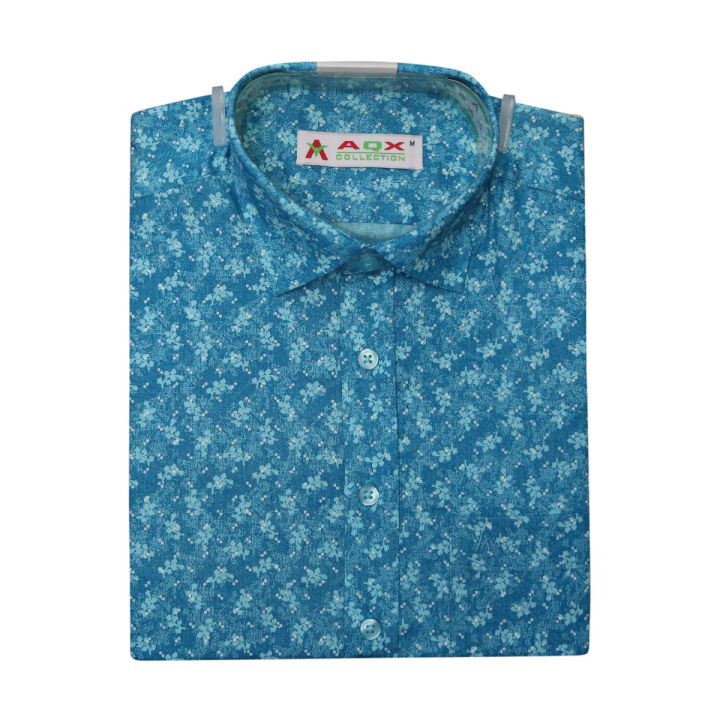Half Sleeves Multicolor Print Cotton Shirt - New Brand - AQX Collection ...