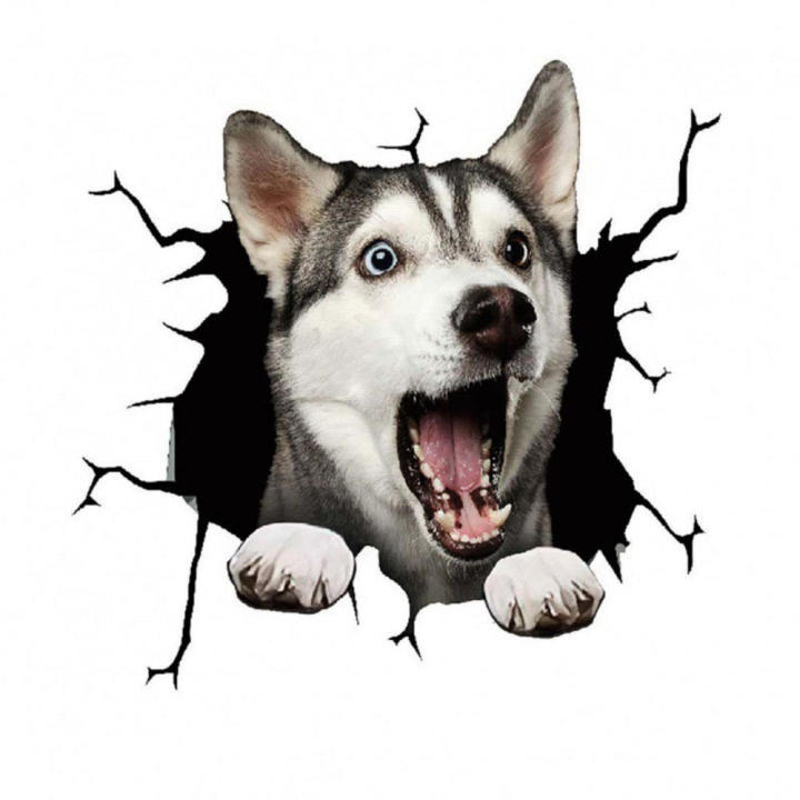 Black Creative Hole Breaking Car Stickers Easy Self-Adhesive Cracked ...