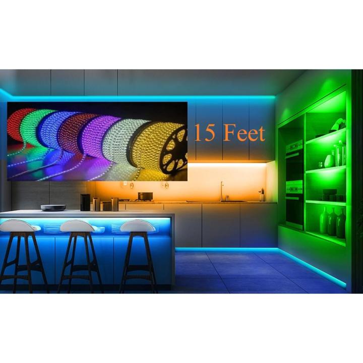 Waterproof LED Flexible Strip Light Rope Light with Adapter for Home ...