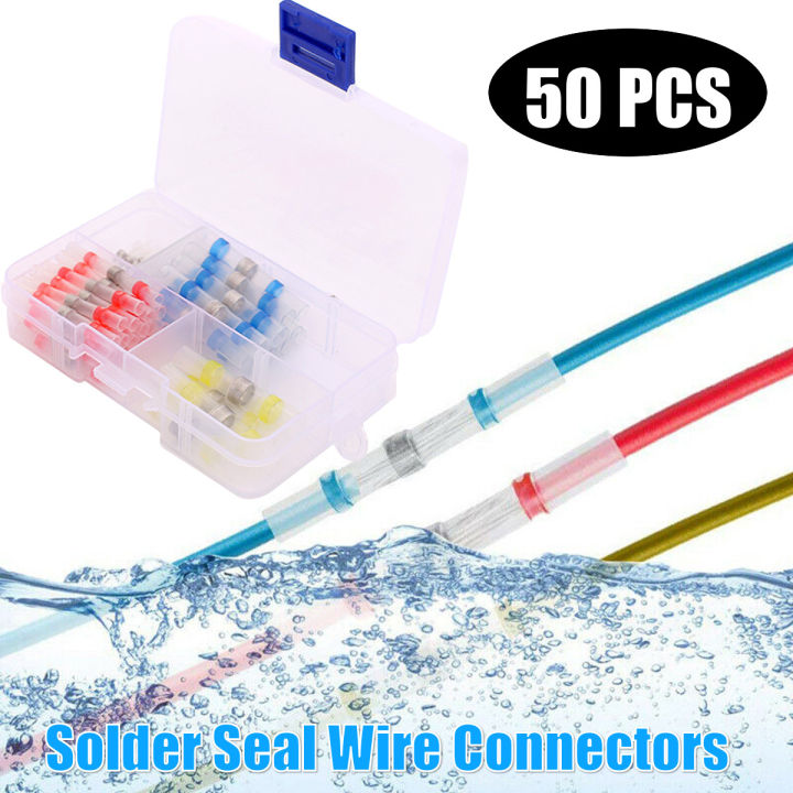 Conventional 50Pcs Set Waterproof Solder Terminals Seal Wire Connectors ...