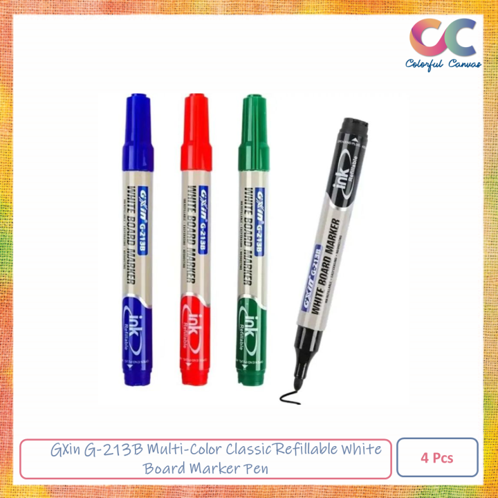 GXin G-213B Multi-Color Classic Refillable White Board Marker Pen ...