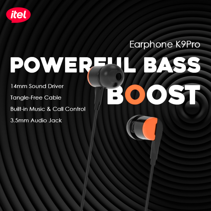 itel K9pro Earphone-Powerful Bass | Music & Call Control | Daraz.com.bd