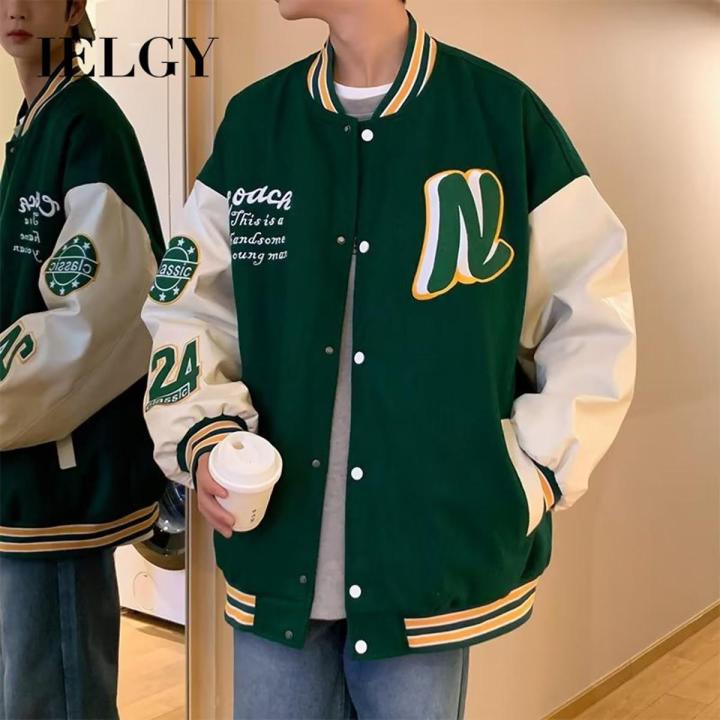 IELGY All-match Hong Kong Style Baseball Varsity Jacket for Men and ...