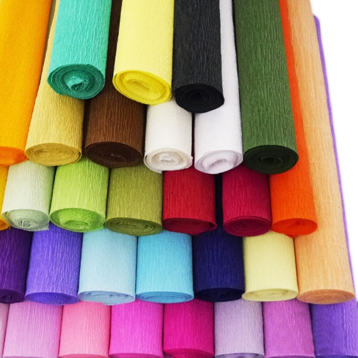CUANFEN 17 Colors 250x25cm Colored Crepe Paper Roll Origami Crinkled ...