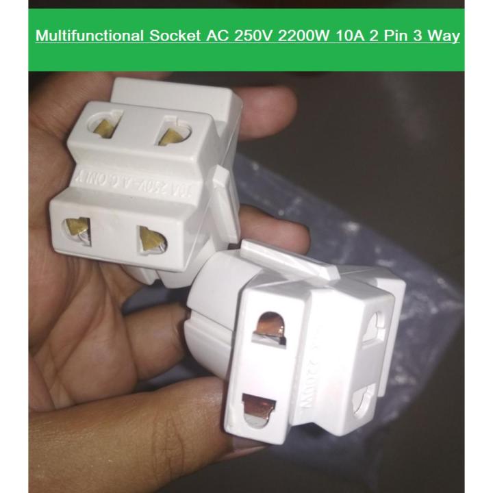 Electrical Multifunctional Socket AC 250V 2200W 10A 2 Pin 3 Way Multi ...