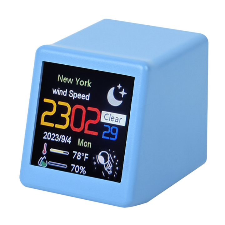 Smart Wifi Weather Station Clock Diy Cute Animations Desktop Decoration Electronic Album
