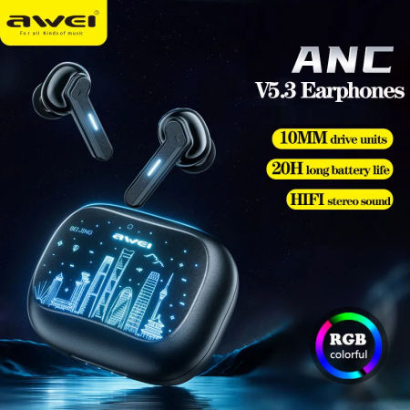 New Awei T53 ANC Earbuds TWS Bluetooth Earphones V5.3 ENC Wireless ...