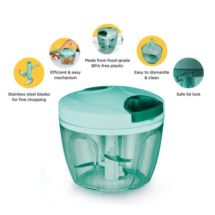 Large Handy and Compact Chopper Handy Quick Cutter for Kitchen, 3 Blade ...