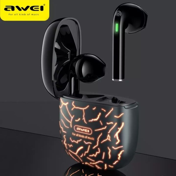 Awei T28 Pro Wireless Bluetooth Gaming Earbuds Cool LED Light Colour ...