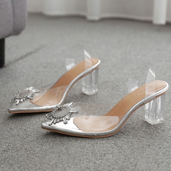 【Alien Alien】 2022 Summer Transparent High Heels 7cm Sandals Women's ...