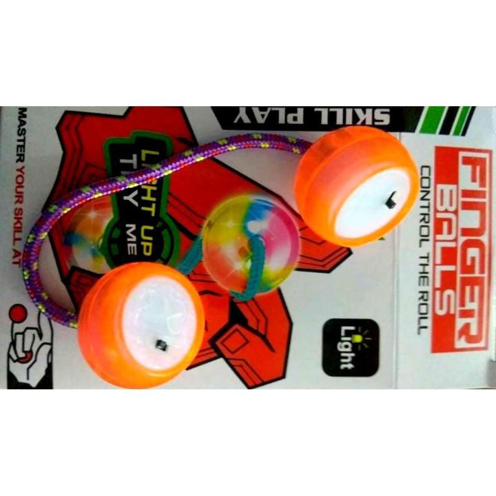 LED Flashing Thumb Chucks Control Roll Game Finger Yo-Yo Ball Fidget ...