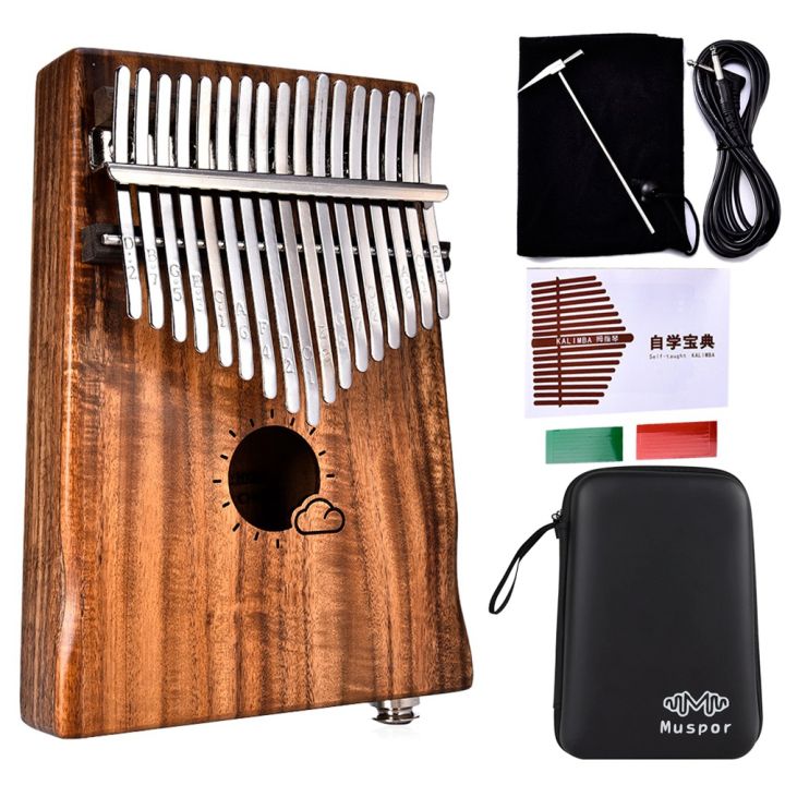 17-Key EQ Kalimba, Electric Finger Thumb Piano Built-in Pickup with 6 ...