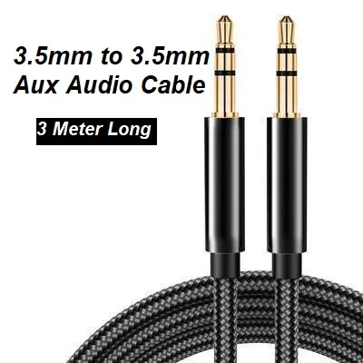 3.5mm to 3.5 mm male to male aux audio cable - with break-proof metal ...