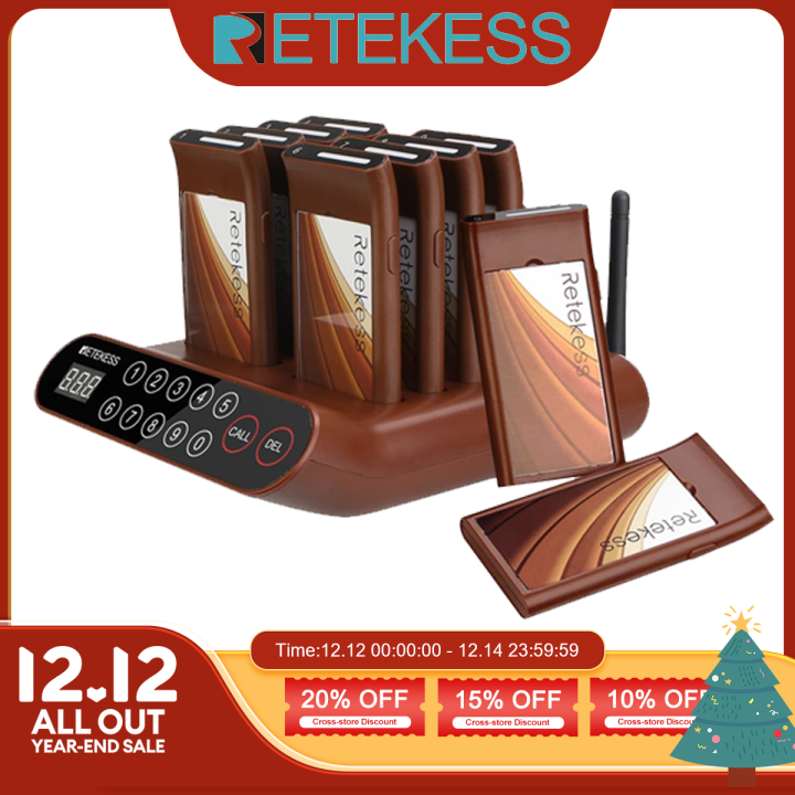 Retekess T116A Restaurant Pager,Social Distancing Buzzer,Low Battery ...