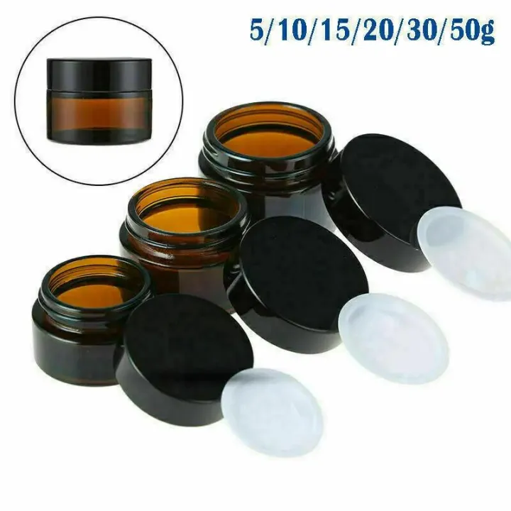 2pcs 5ml/10ml/15ml/20ml/30ml/50ml Glass Amber Cosmetic Face Cream ...