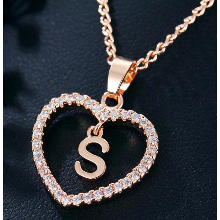 Letter S Alphabet Pendant With Chain Necklace | Daraz.com.bd