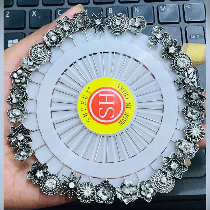 5 Pieces Metal Hijab Pin for Women - SILVER | Daraz.com.bd