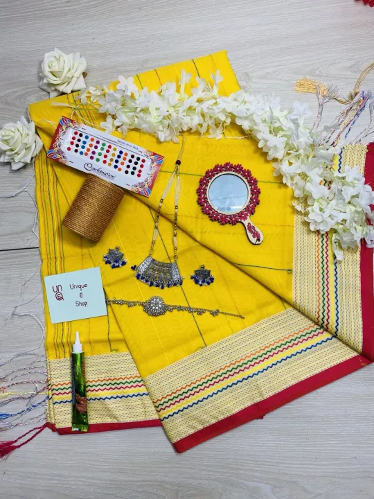 Tangail Er Hafslik Khata Saree Combo Set For Woman | Daraz.com.bd